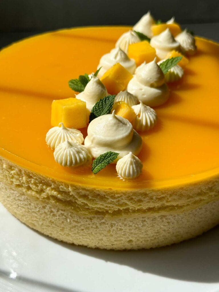 BEST MANGO MOUSSE CAKE - Razia Cooks