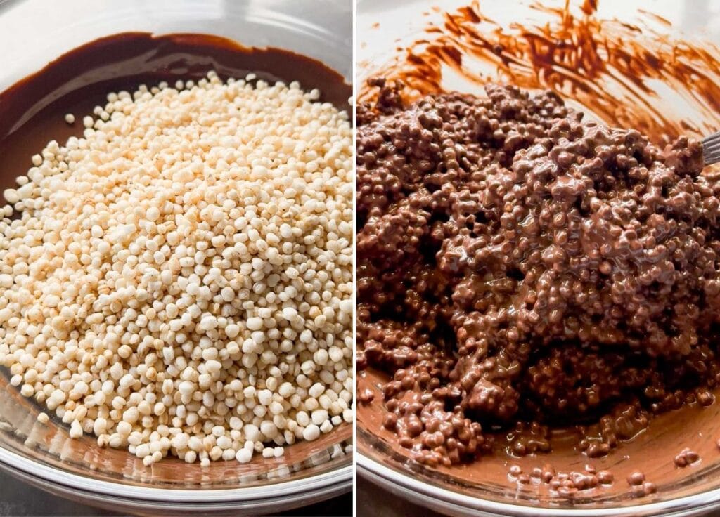 EASY PUFFED QUINOA CHOCOLATE BARS - Razia Cooks